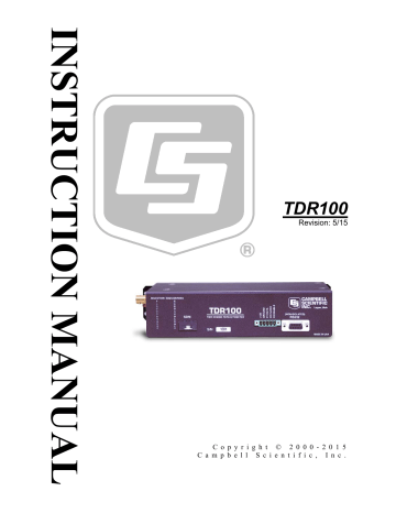 Campbell TDR100 Instruction Manual | Manualzz