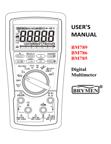 Brymen BM785, BM786, BM789 User Manual | Manualzz