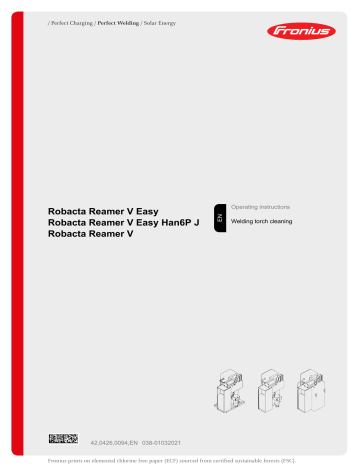 Fronius Robacta Reamer V Operating Instructions Manual | Manualzz