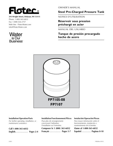 Flotec FP7105-08, FP7107 Manual Del Usuario | Manualzz