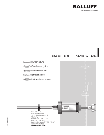 Balluff BTL5-S1 Series Condensed Manual | Manualzz