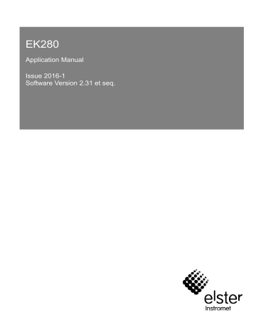Elster EK280 Applications Manual | Manualzz