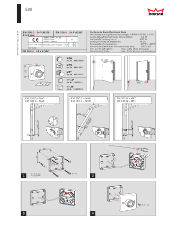Dorma EM 500 A installation Guide | Manualzz