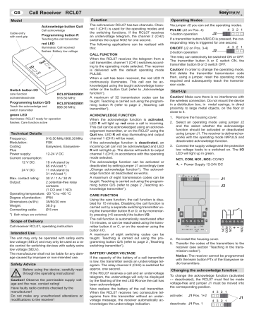 Eldat EasyWave RCL07 Manual | Manualzz