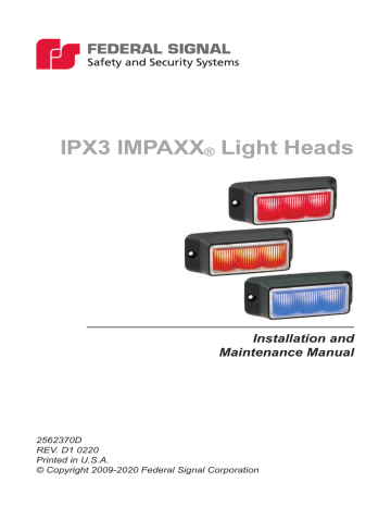 Federal Signal Corporation IPX3 IMPAXX Series Installation And ...