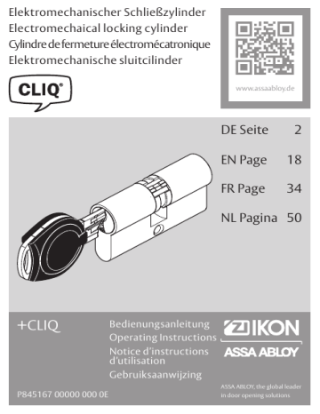 Assa Abloy IKON +CLIQ Operating Instructions Manual | Manualzz