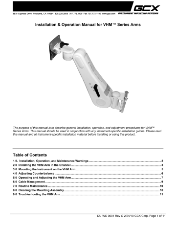 GCX VHM Series Installation & Operation Manual | Manualzz