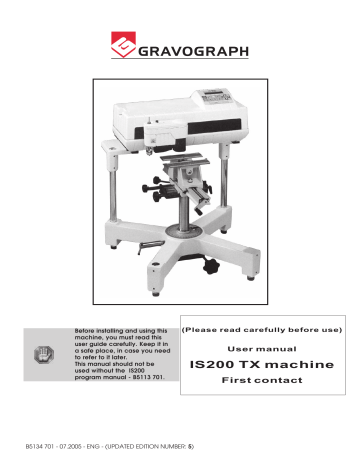 GRAVOGRAPH IS200 User Manual | Manualzz