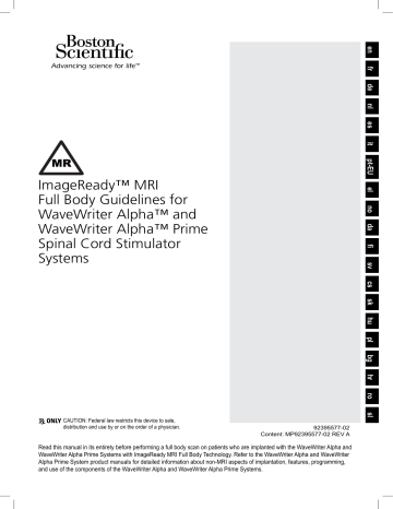MRI Basic Concepts. Boston Scientific WaveWriter Alpha Prime IPG ...