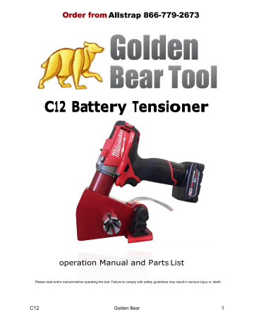 Golden Bear Tool C12 Operation Manual And Parts List | Manualzz