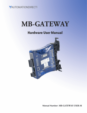 AutomationDirect MB-GATEWAY Hardware User Manual | Manualzz