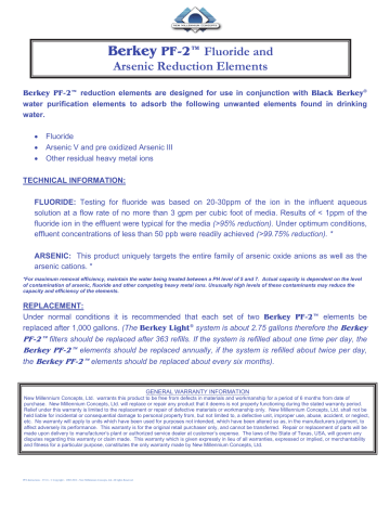 Berkey PF-2 Manual | Manualzz