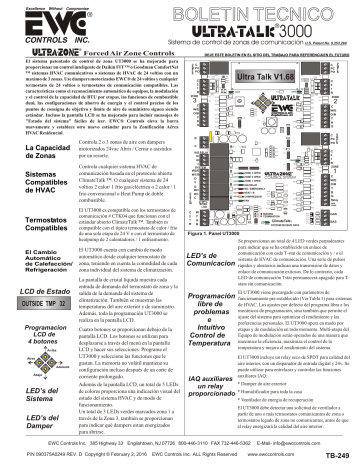 EWC Controls ULTRA-ZONE ULTRA-TALK UT3000 Manual de usuario | Manualzz