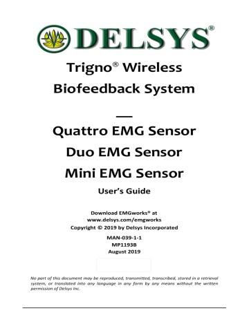 Delsys Trigno Duo EMG, Trigno Mini EMG User Manual | Manualzz