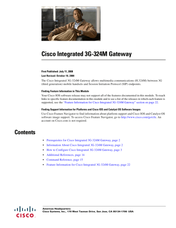 Cisco 3G-324M Gateway User Manual | Manualzz