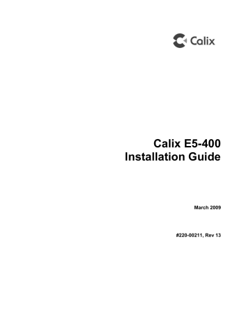 Calix E5-400 Installation Manual | Manualzz