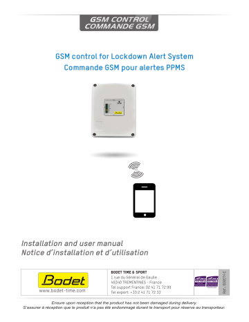 Bodet GSM CONTROL Installation And User Manual | Manualzz
