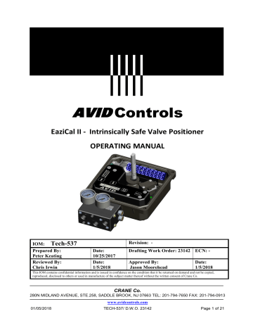 Avid Technology EaziCal II Operating Manual | Manualzz