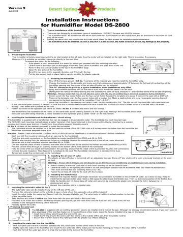 Desert Spring DS-2800 Installation Instructions Manual | Manualzz