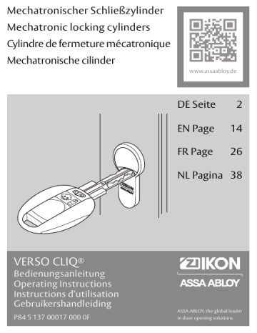 Assa Abloy IKON VERSO CLIQ Operating Instructions Manual | Manualzz