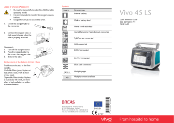 Breas Vivo 45 LS Quick Reference Manual | Manualzz