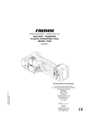 Fromm P326 Operation Manual & Spare Parts List | Manualzz