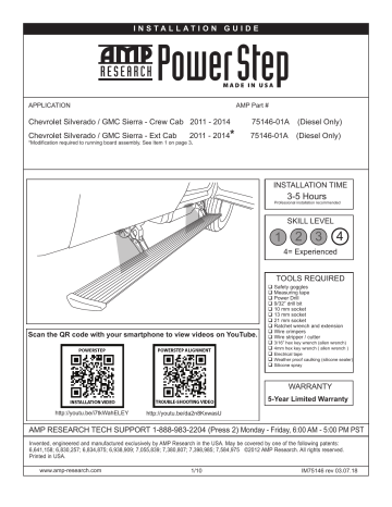 AMP Research PowerStep 75146-01A Installation Manual | Manualzz