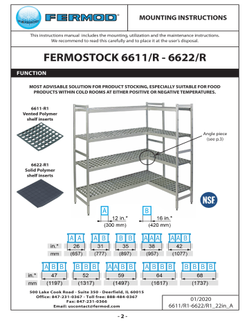 Fermob FERMOSTOCK 6611/R Montageanleitung | Manualzz