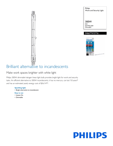 Philips 046677415716 Halogen Lamp Data Sheet | Manualzz
