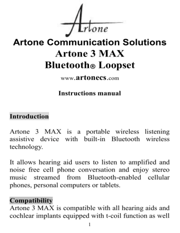 Artone 3 MAX Instruction Manual | Manualzz