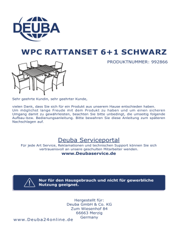 Deuba 4250525358032, 992866 Instructions Manual | Manualzz