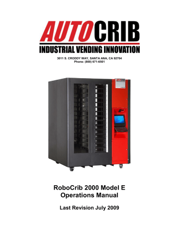AutoCrib RoboCrib 2000 E Operation Manual | Manualzz