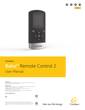 Cochlear Baha remote control 2 User Manual | Manualzz