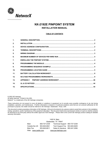 GE Interlogix NetworX NX-2192E Installation Manual | Manualzz