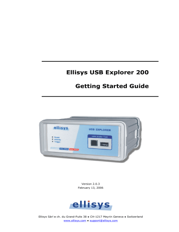 Ellisys USB Explorer 200 Getting Started Manual | Manualzz