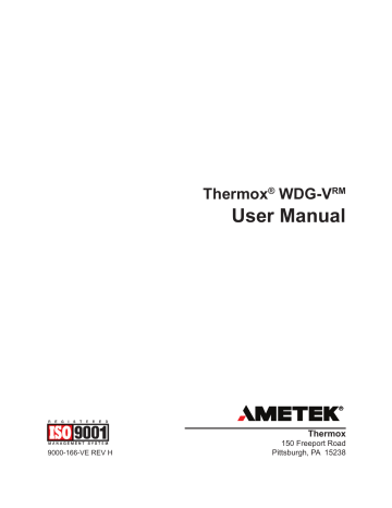 Ametek Thermox WDG-VRM User Manual | Manualzz
