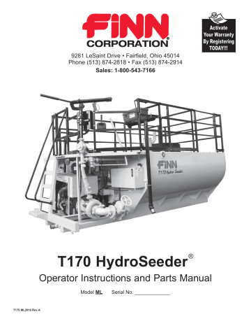 Finn HydroSeeder T170 ML Operator Instructions And Parts Manual | Manualzz