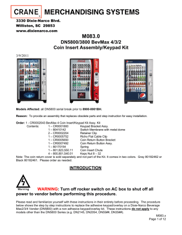 Crane Merchandising Systems Bevmax 3 Dn5800 4 Manual Manualzz
