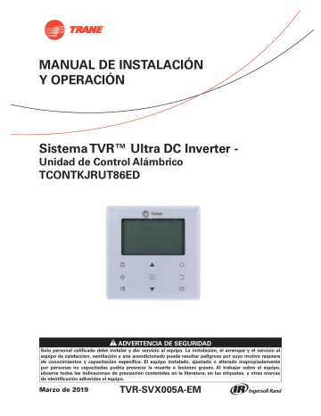 Trane TVR Ultra DC Instrucciones de operación | Manualzz