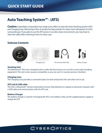 CyberOptics Auto Teaching System ATS Quick Start Manual | Manualzz