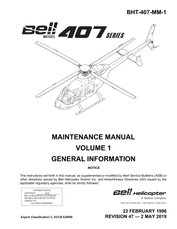 BELL HELICOPTER 407 Series Maintenance Manual | Manualzz