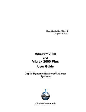 Chadwick-Helmuth Vibrex 2000, Vibrex 2000 Plus User Manual | Manualzz