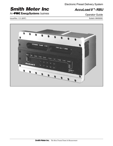 FMC Technologies Smith Meter AccuLoad II Operator's Manual | Manualzz