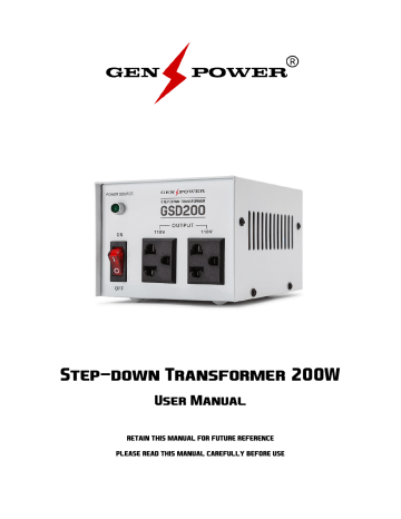 GENPOWER GSD200 User Manual | Manualzz