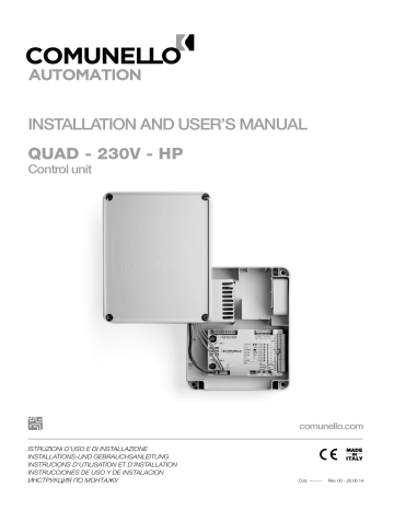 Comunello QUAD 230V HP Instrucciones De Uso | Manualzz