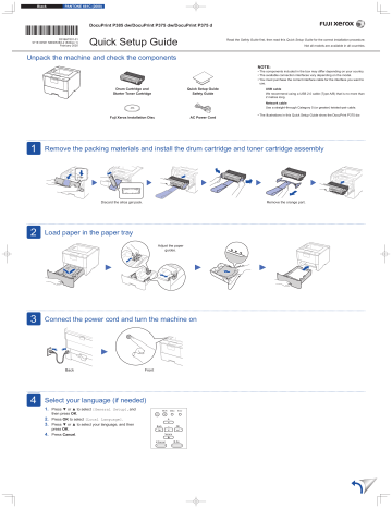 Fuji Xerox DocuPrint P375 d Quick Setup Manual | Manualzz