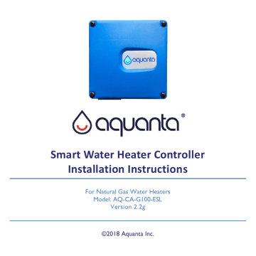aquanta AQ-CA-G100-ESL Installation Instructions Manual | Manualzz
