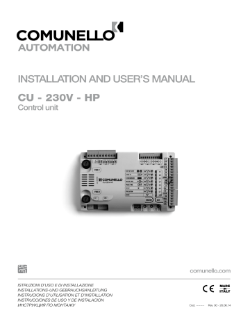Comunello CU 230V HP Installation And User Manual | Manualzz