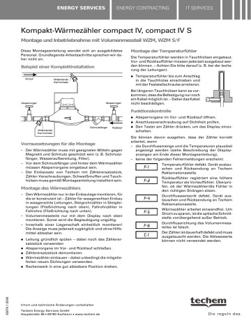 techem compact IV Montage Und Inbetriebnahme | Manualzz