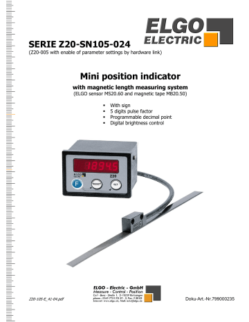 ELGO Electric Z20-SN105-024 Instructions Manual | Manualzz
